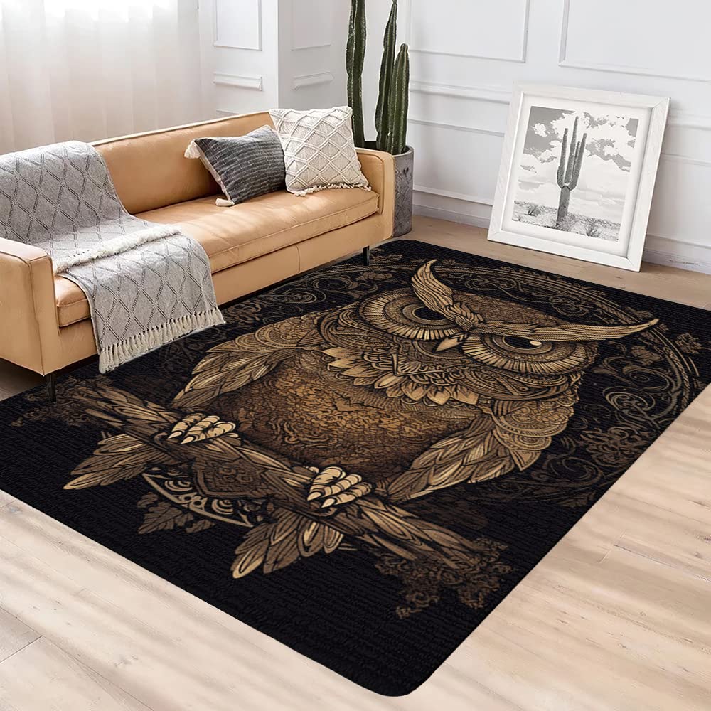 Customized Owl Bathroom Rugs - Owl Area Rug - Rug Runner Owls, Owl Carpets, Owl Rugs Home Decor 5x8, Fall Rugs with Owls, Lovely Owl Area Rug for Bedroom Playroom, Absorbent Non Slip Soft Owl Carpet