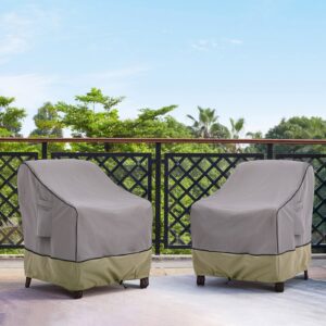 BRIVIC Patio Furniture Covers Waterproof for Chair, Outdoor Lawn Chair Covers Fits up to 29W x 30D x 36H inches(2Pack), Grey