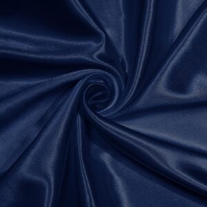 nsgz navy blue satin fabric by the yard, 2 yards 60" wide silky fabric, solid satin cloth fabric for bridal, wedding, dress, crafting, decoration