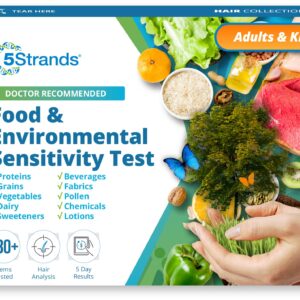 5Strands Food & Environmental Sensitivity Test for Adults & Children, 855 Items Tested, Kids Intolerance Testing Kit, at-Home Hair Analysis, Results in 5 Days