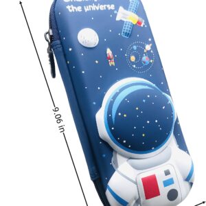 Hianan 3D Pencil Case for Kids, Waterproof Pencil Box with Compartments Pen Pouch (Astronaut)