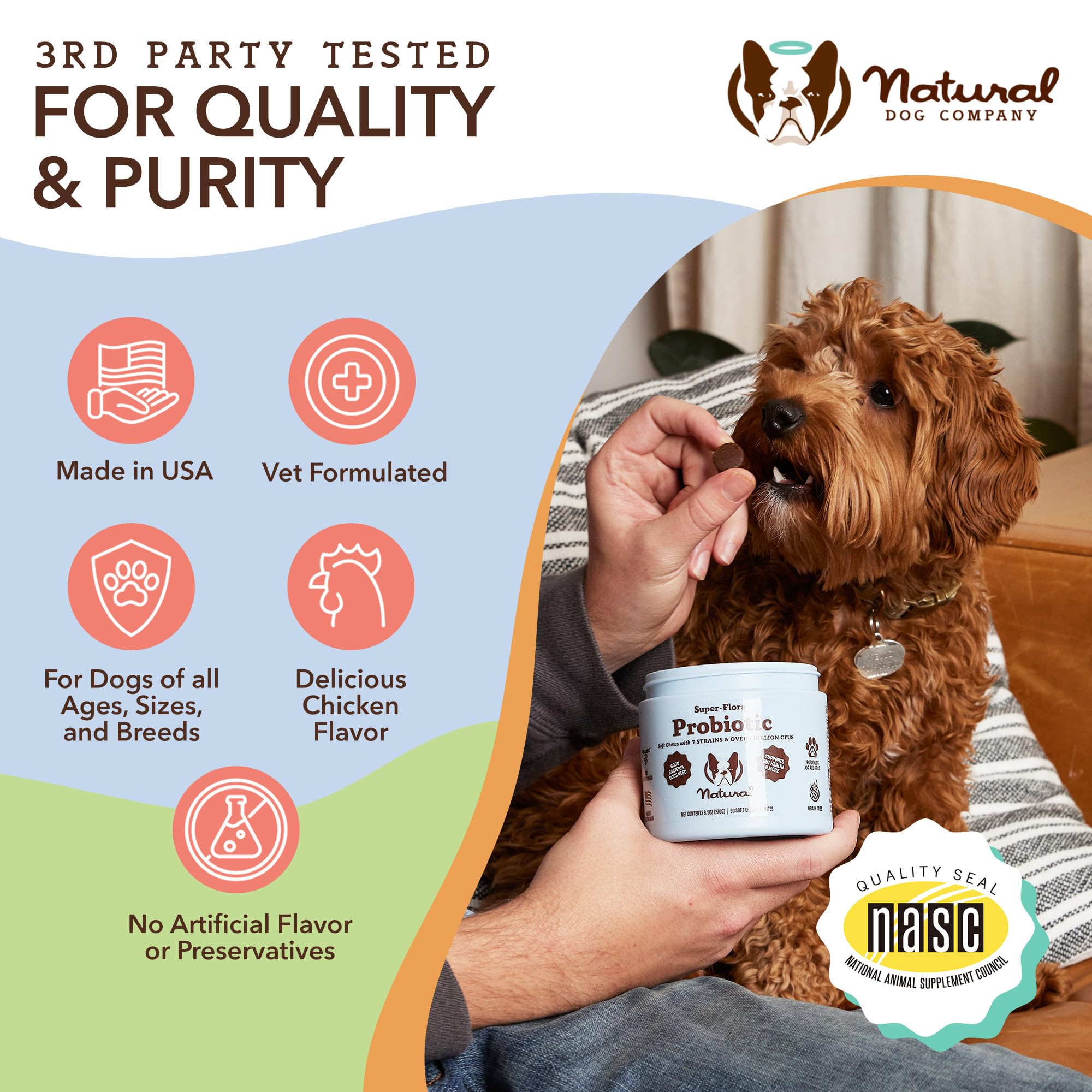 Natural Dog Company Wild Alaskan Salmon Oil & Probiotic Chews for Dogs Bundle: Salmon Oil & Probiotics - Healthy Skin and Coat and Digestive Health Combo for Dogs of All Breeds and Sizes