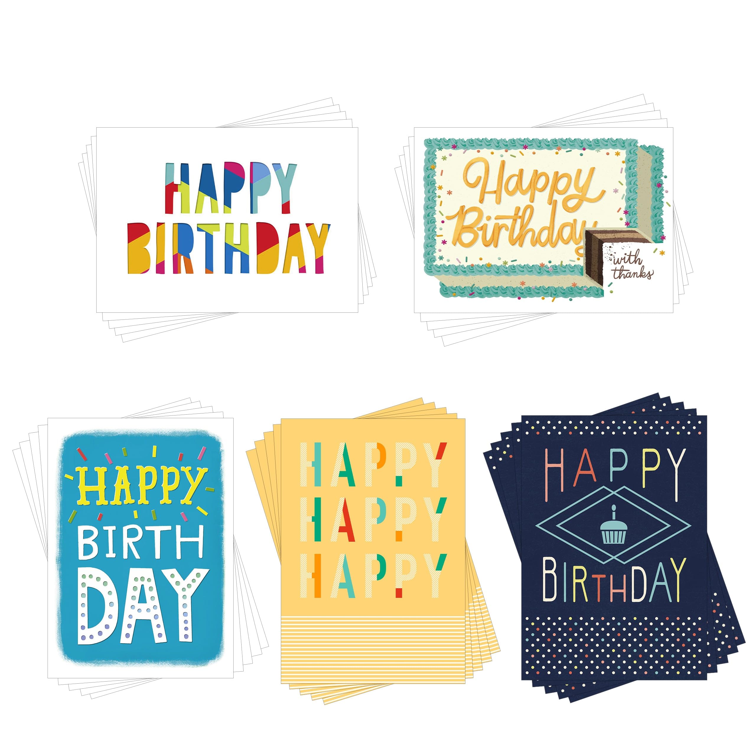 Hallmark Business 25 Pack Bulk Assorted Birthday Cards (Celebrated & Appreciated)