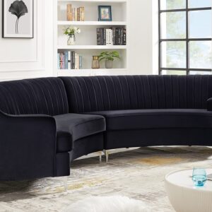 Eafurn 140.94" Symmetrical Curved Modular Sectional Sofa, 6 Seaters Oversized Semi Circular Couch with Metal Legs and Pillows, Modern Tufted Corner Sofa&Couch for Living Room Apartment Big Places