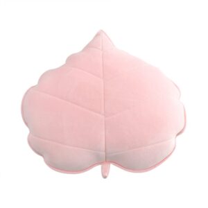 xigui 3d leaf shaped throw pillows， 20 inches plant pillow novelty plush cushion backrest pillow home decoration for car, bedroom, sofa, couch, living room (pink)