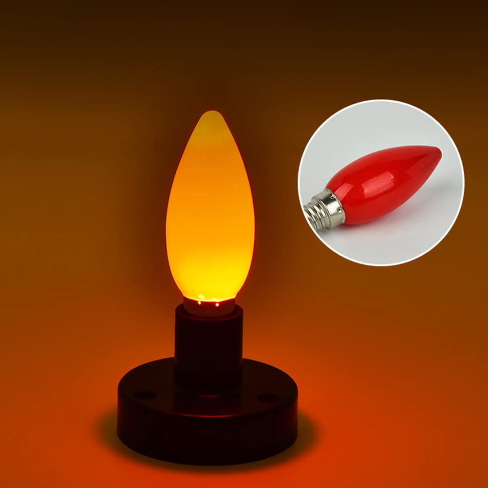 CYISONAL 10Pcs E14 Red Light Bulb Candle Bulb Buddha Lamps LED Altar Bulbs Temple Decorative Lamp Buddha Bead Decorative Lamps