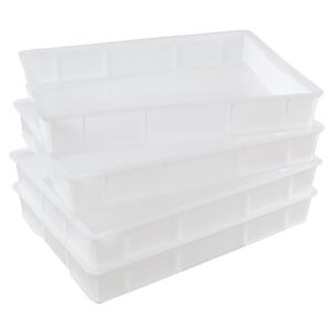 gainhope 4-pack commercial stackable pizza proofing dough box, plastic pizza dough boxes, white