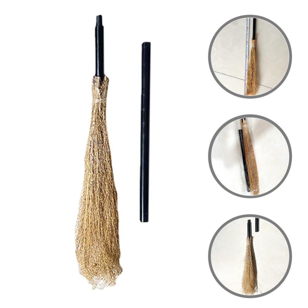 NUOBESTY Masquerade Witch Broom Wizard Broomstick Broom Prop Home Accessories Decor Toy Witch Broom Halloween Cosplay Accessories Broom Ornament Decor for Home Dreses Wooden Household