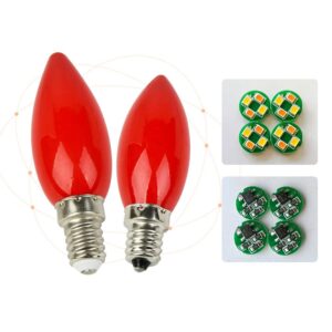 CYISONAL 10Pcs E14 Red Light Bulb Candle Bulb Buddha Lamps LED Altar Bulbs Temple Decorative Lamp Buddha Bead Decorative Lamps