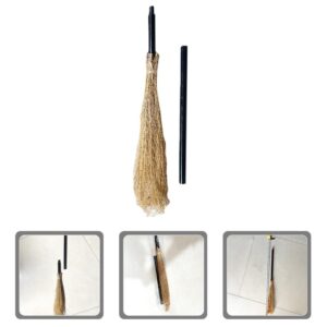 NUOBESTY Masquerade Witch Broom Wizard Broomstick Broom Prop Home Accessories Decor Toy Witch Broom Halloween Cosplay Accessories Broom Ornament Decor for Home Dreses Wooden Household