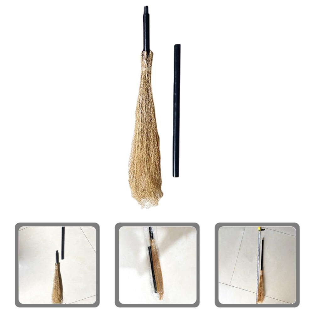 NUOBESTY Masquerade Witch Broom Wizard Broomstick Broom Prop Home Accessories Decor Toy Witch Broom Halloween Cosplay Accessories Broom Ornament Decor for Home Dreses Wooden Household