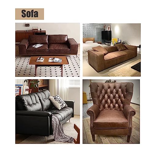 100cm x 140cm （39 x 54 Inch） Soft Leather Fabric - Faux Leather Fabric -1mm Thick for Upholstery - DIY Crafts - Dark Brown Crazy Horse Distress