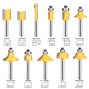 UTRUSTTO Router Bits 25 Pieces, 1/4 Inch Shank Tungsten Carbide Router Bit Set, for Professional and Beginners Carpenter