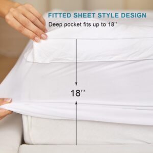 Royoliving Mattress Topper California King Size Mattress Pads Protector Extra Thick Cotton Cover Top Fluffy Soft Elastic 18" Deep Pocket Cooling Breathable (72x84 Inches)