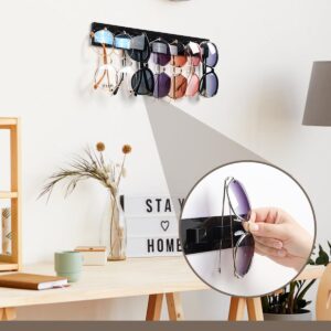 SILFGRLF Sunglasses Holder Organizer, 2 Pack Acrylic Sunglasses Organizer Wall Mounted Eyeglasses Display Holder Eyewear Glasses Hanging Rack for Entryway Living Room Bedroom (Black)