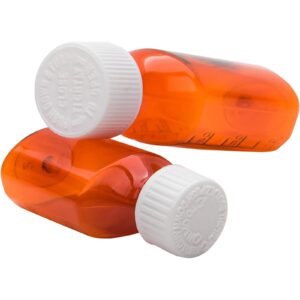 avg packaging supplies liquid amber oval sample bottles with push & turn caps – child resistant pharmacy prescription medicine containers, 3oz vials (200ct)