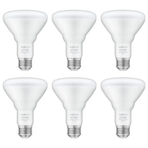 shinestar 6-pack br30 led recessed light bulbs, 65w equivalent, 5000k daylight white, dimmable flood lights indoor, 650lm, e26 base