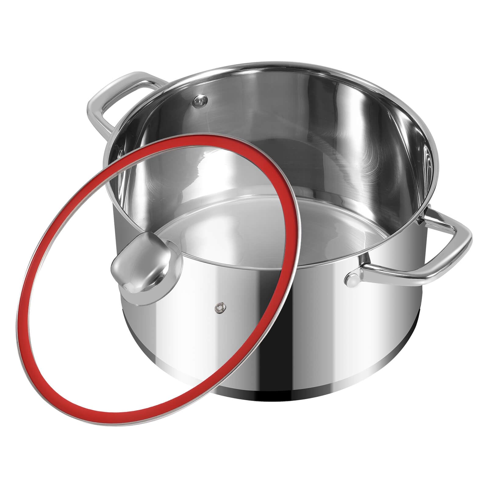 Stock Pot-Stainless Steel StockPot with Lid-8 QT Soup Pot-Induction Stockpot, Oven, Gas, Dishwasher Safe…