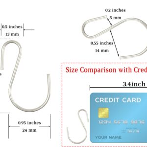 Yikla S Hooks for Hanging Plants, Clothes, S Shaped Hooks Made of Stainless Steel, Heavy Duty S-Hooks, 20 Pack