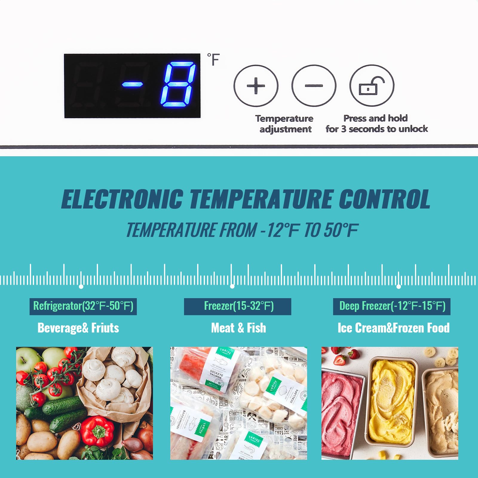 Deep Freezer with Electronic Control Freestanding Freezers with 2Removable Stainless Steel Basket Mini Freezer Top Open Door Compact Freezer Ideal for Office Basement Kitchen WHITE