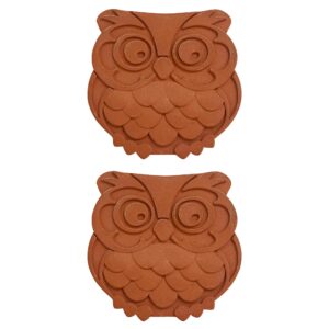 fox run terracotta brown sugar keeper and saver, owl, set of 2