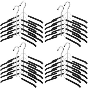 ripeng 8 pcs multi layer clothes hangers 5 in 1 sweater shirt hanger for shirts space saving anti slip metal heavy duty stainless steel blouse tree hangers for suit closet organizer and storage, black