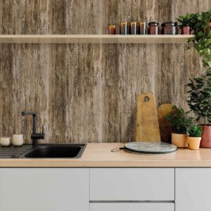 Livebor Wood Contact Paper Distressed Wood Wallpaper Peel and Stick 17.7inch x 118.1inch Rustic Woodgrain Contact Paper Wood Textured Peel and Stick Wallpaper Countertops Waterproof Wall Paper Vinyl