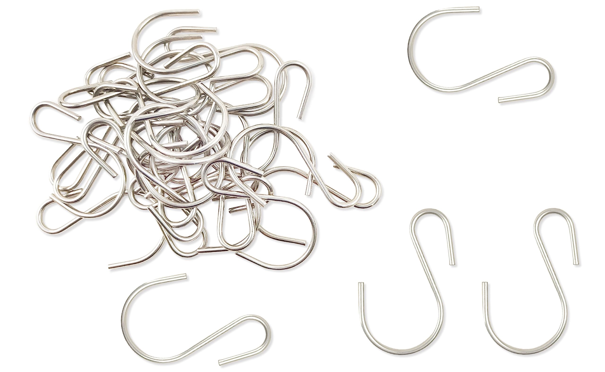 Yikla S Hooks for Hanging Plants, Clothes, S Shaped Hooks Made of Stainless Steel, Heavy Duty S-Hooks, 20 Pack