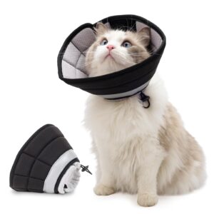 cat cone collar soft to stop licking, torjoy soft cone for cat after surgery, cat recovery elizabethan collar for small large cats, cat neck cone for kitten adjustable pet recovery collar for cats, s