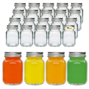 accguan 2oz mason jars,ginger shots bottles with silver lids,glass yogert jars,candle jar,honey,jam,jelly,spice,wedding favors,shower favors(48pcs)