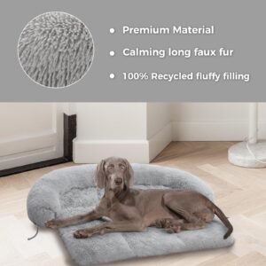 MUTTROS Dog Bed Large Sized Dog, Fluffy Dog Bed Couch Cover, Calming Large Dog Bed, Washable Dog Mat for Furniture Protector,Perfect for Small, Medium and Large Dogs and Cats