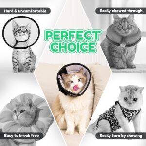 Cat Cone Collar Soft to Stop Licking, TORJOY Soft Cone for Cat After Surgery, Cat Recovery Elizabethan Collar for Small Large Cats, Cat Neck Cone for Kitten Adjustable Pet Recovery Collar for Cats, S