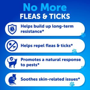 Flea Treatment for Cats - Flea and Tick Prevention for Cats Chewables - Natural Flea and Tick Supplement for Cats - Oral Flea Pills for Cats - All Breeds and Ages - Made in USA - 135 Chews