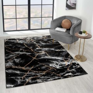 luxe weavers marble abstract black 5x7 area rug