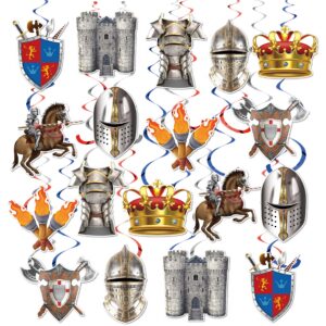 medieval decorations,medieval knight birthday decorations, medieval hanging swirls, knight crown stone wall medieval party decorations spiral renaissance castle decorations