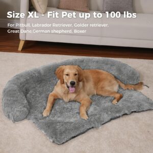 MUTTROS Dog Bed Large Sized Dog, Fluffy Dog Bed Couch Cover, Calming Large Dog Bed, Washable Dog Mat for Furniture Protector,Perfect for Small, Medium and Large Dogs and Cats