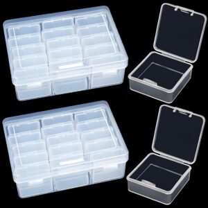 yhntgb 30pcs small clear plastic beads storage containers box, small bead organizer containers, mini bead storage containers transparent boxes for small items diy crafts jewelry hardware diamond