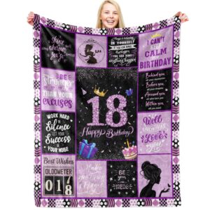 18th birthday blankets for girls, 18th girl birthday blanket 50"x60" birthday decoration, sweet 18th girls birthday blanket throw blanket for couch bed, soft blanket birthday blankets for girl