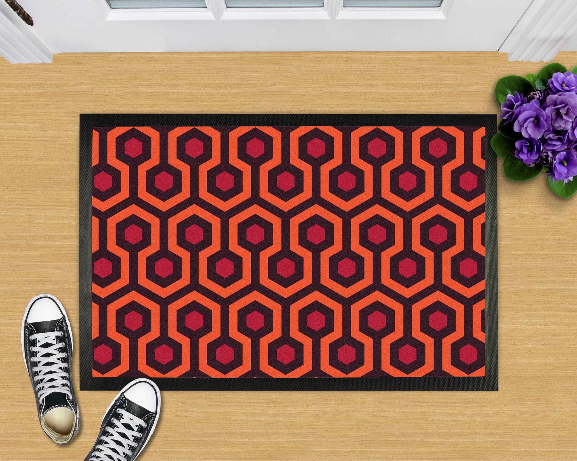 Retro Doormat Overlook Hotel Carpet Pattern Shining Pattern Mat Funny Doormat Home Doormat Funny Gift Housewarming Gift Machine Washable Shoe Mat Porch Decor 18x30 Inches