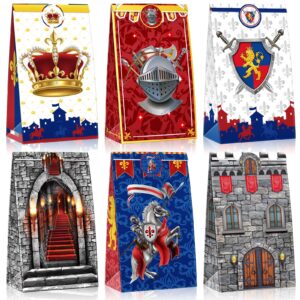 colarr 24 pcs medieval party decorations mini medieval goodie bags knights decorations medieval party bags medieval bags medieval stickers castle goody bags for kids birthday medieval party supplies