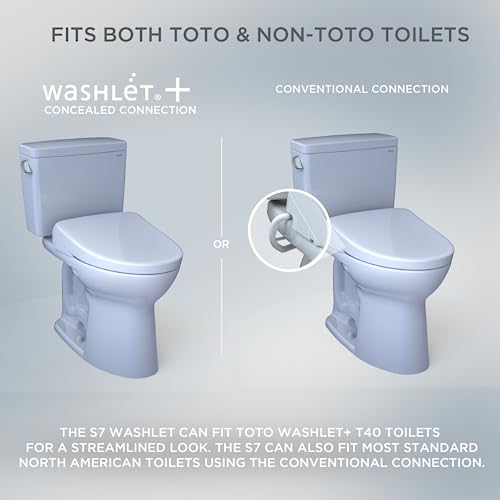 TOTO SW4726AT40#01 WASHLET+ Electronic Bidet Toilet Seat, Elongated, Cotton White