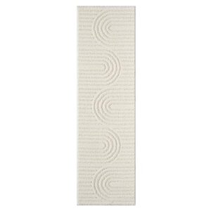 LUXE WEAVERS Modern Geometric White Cream 2x7 Area Rug