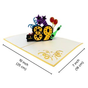 ALPHAK Happy 89th Birthday 3D Pop Up Card, Birthday 3D Greeting Card, 89th Birthday Gifts