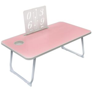 [28' x 16'] extra large foldable laptop table for bed, floor desk - great for eating, study, computer use & writing (pink)