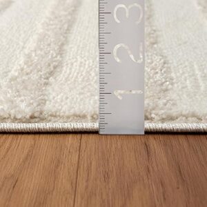 LUXE WEAVERS Modern Geometric White Cream 2x7 Area Rug