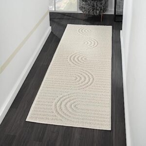 luxe weavers modern geometric white cream 2x7 area rug