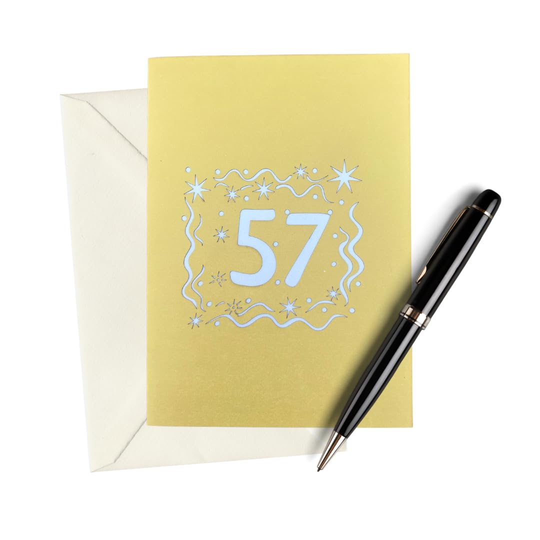 ALPHAK Happy 57th Birthday 3D Pop Up Card, Birthday 3D Greeting Card, 57th Birthday Gifts