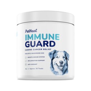 petheal immune guard - advanced support for dogs with cancer- natural ingredients - peanut butter flavor - aprx. 55 soft chews