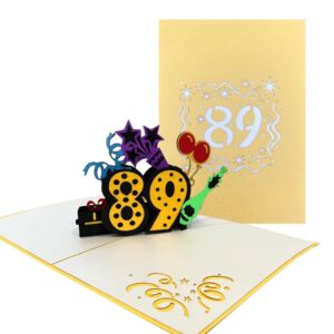 ALPHAK Happy 89th Birthday 3D Pop Up Card, Birthday 3D Greeting Card, 89th Birthday Gifts