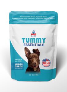 pup labs tummy essentials probiotics for dogs - eliminate digestive dysfunction - supports gut health - dog probiotics support a happy and active life - made for all dogs and in the usa, 30 chews